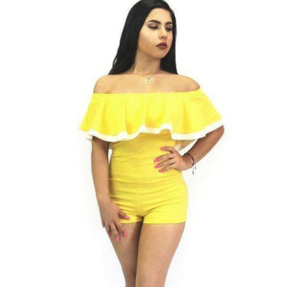 Pants & Jumpsuits | Off Shoulder Bodycon Romper | Poshmark